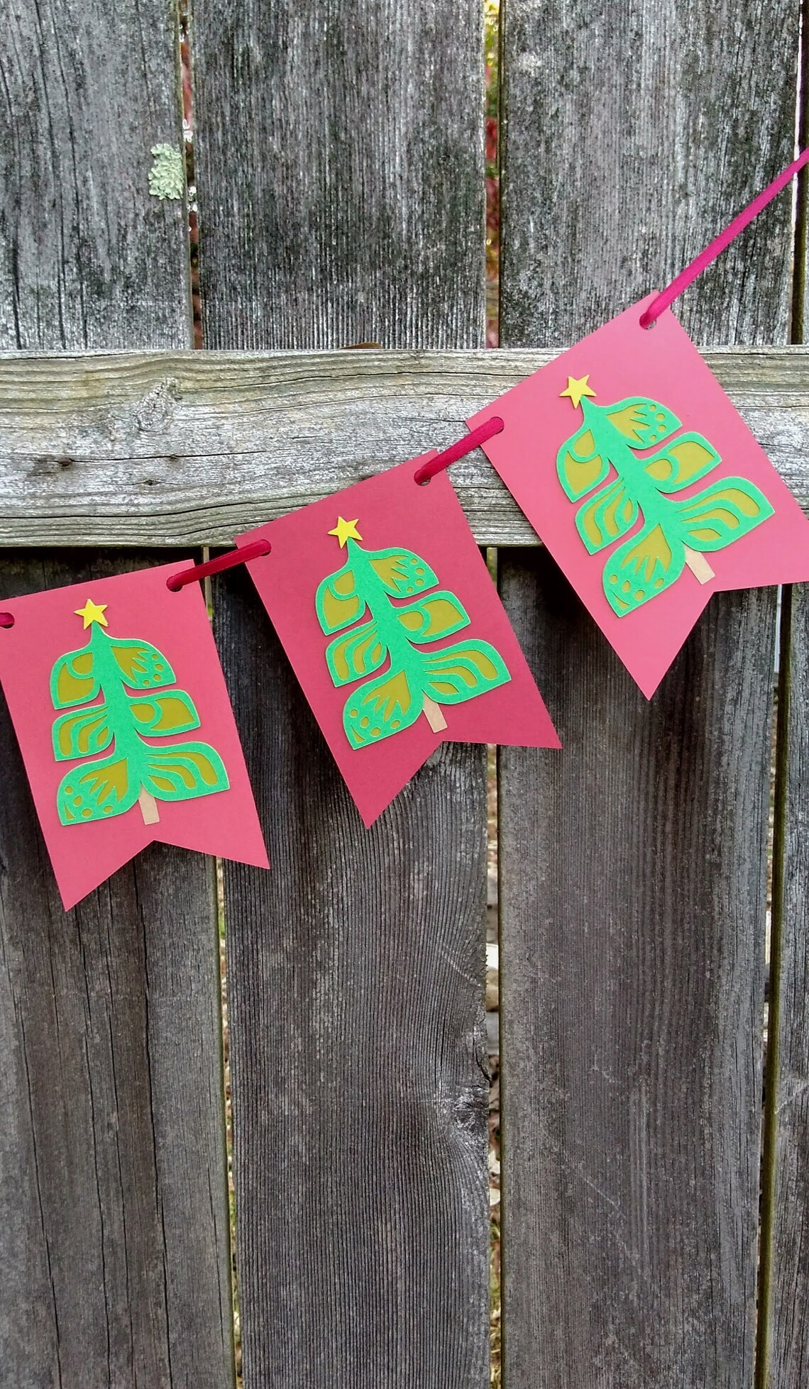 Christmas Banner Tree Garland Holiday Pennant Nordic - Etsy