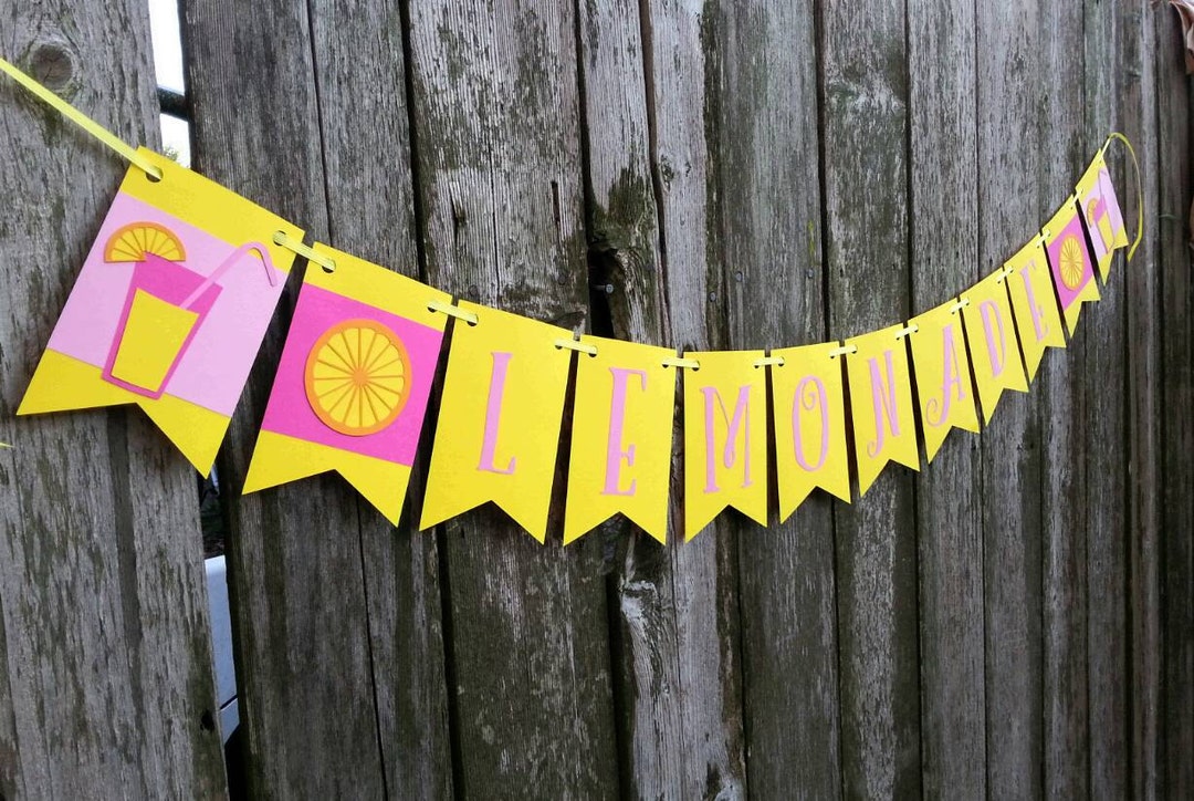 Lemonade Stand Banner Pink Lemonade Pennant Lemonade Display ...