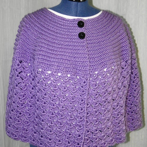 Off Set Shell Cape Crochet Pattern - Etsy