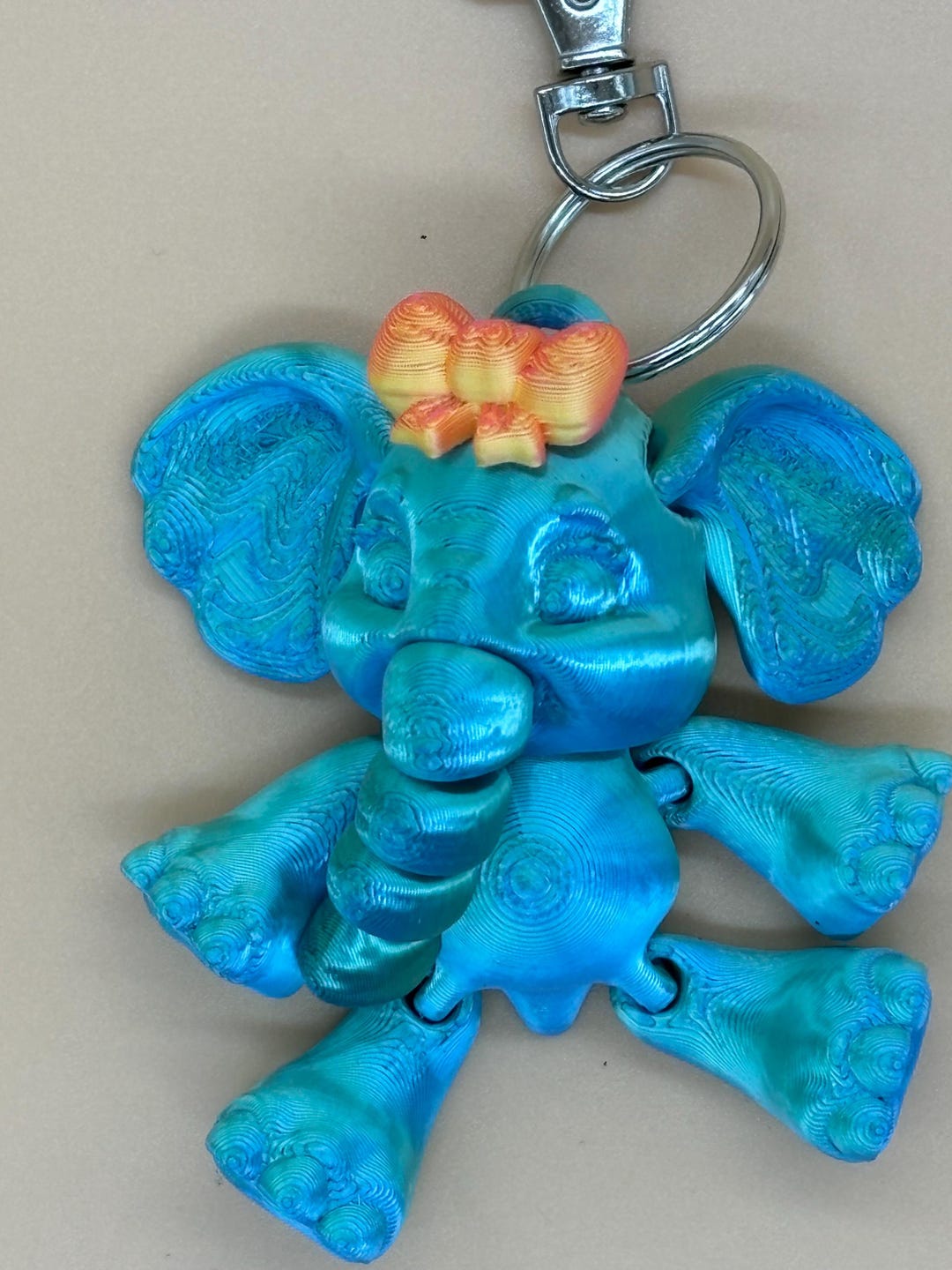 Girl Elephant 3D Printed Key Chain - Etsy