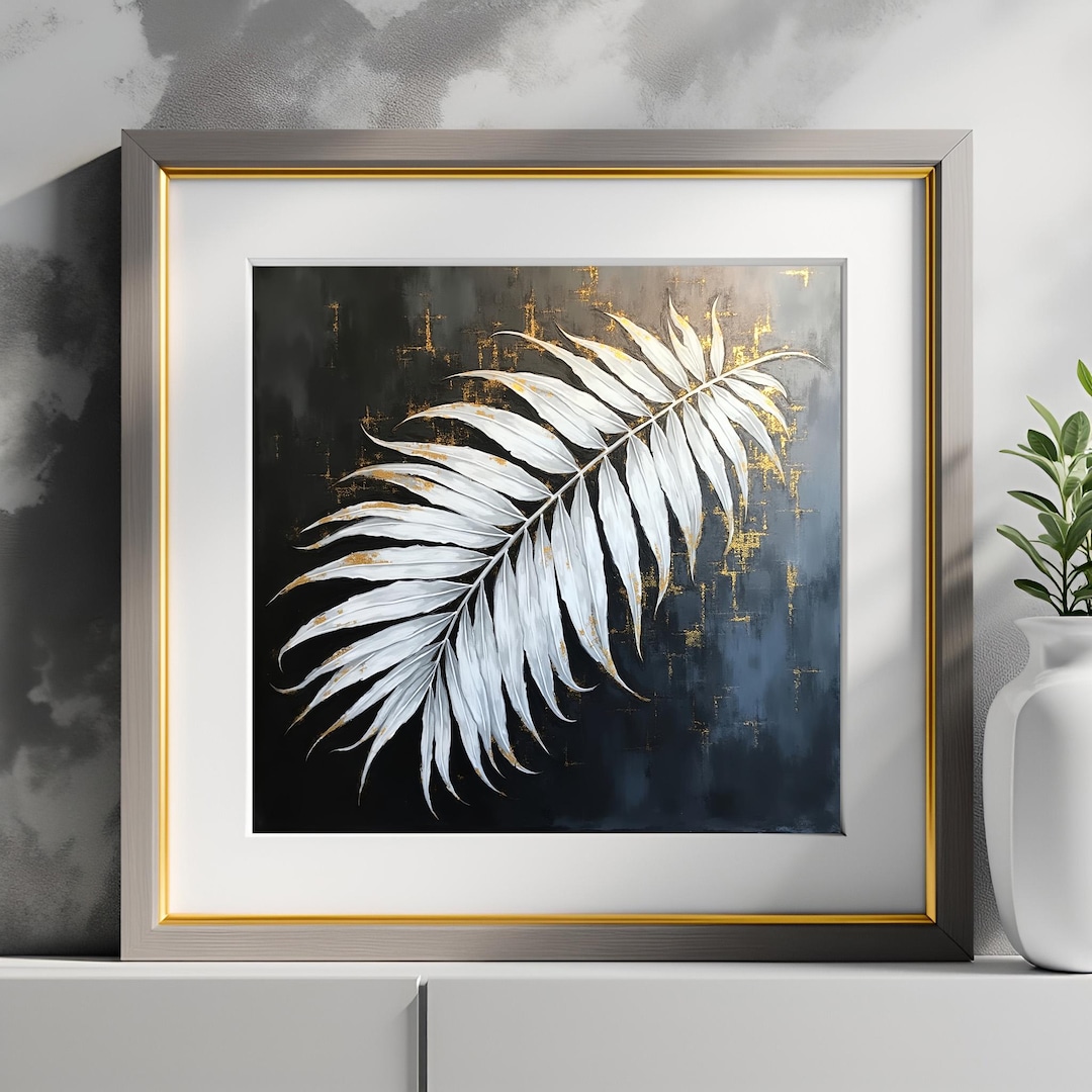 Palm Frond Abstract Art Painting | Palm Leaves Picture | Tropical Decor ...