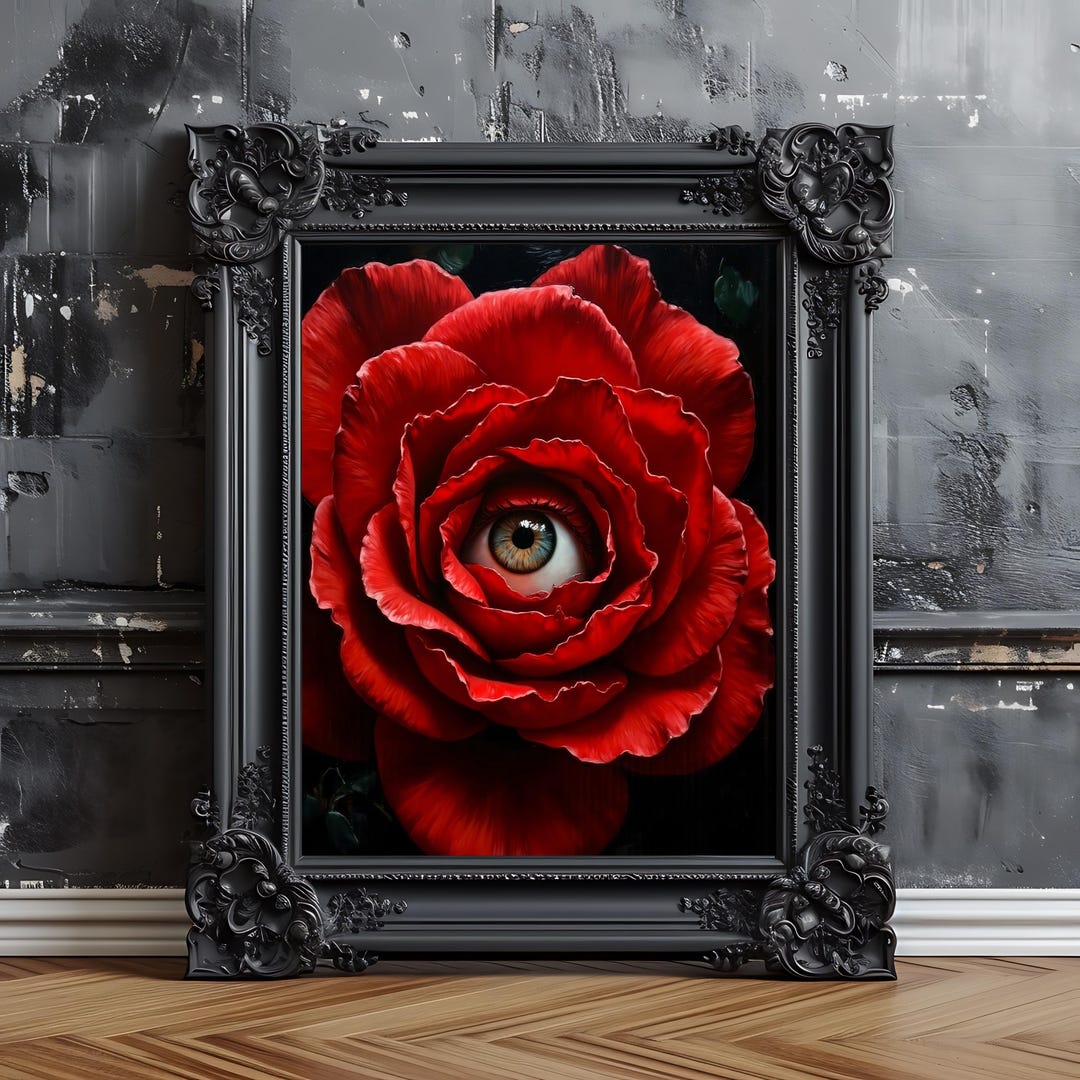 Macabre Eye Flower Art Print: Gothic Surrealism Artwork - Etsy