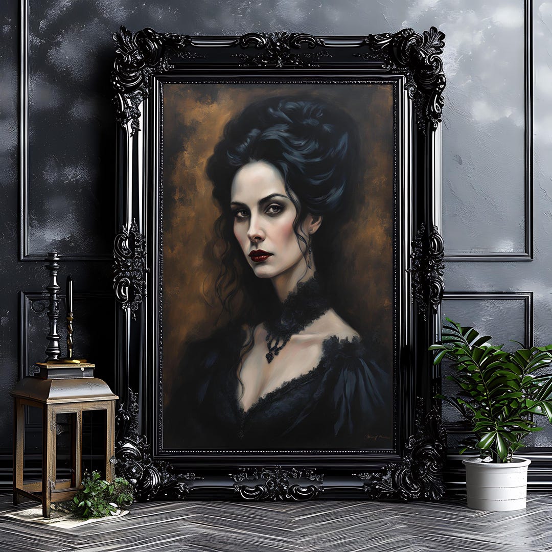 Victorian Gothic Woman Portrait Gothic Witchy Woman Picture Victorian ...