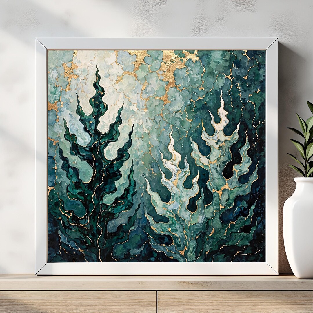 Seaweed Abstract Art Print: Modern Tropical Decor - Etsy