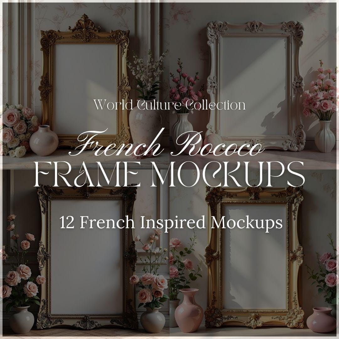 French Rococo Frame Mockups, Picture Frame Mock-ups, Artwork Mock Ups ...