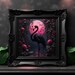 Gothic Black Flamingo Art Print: Pink Moon, Dark Tropical Decor - Etsy