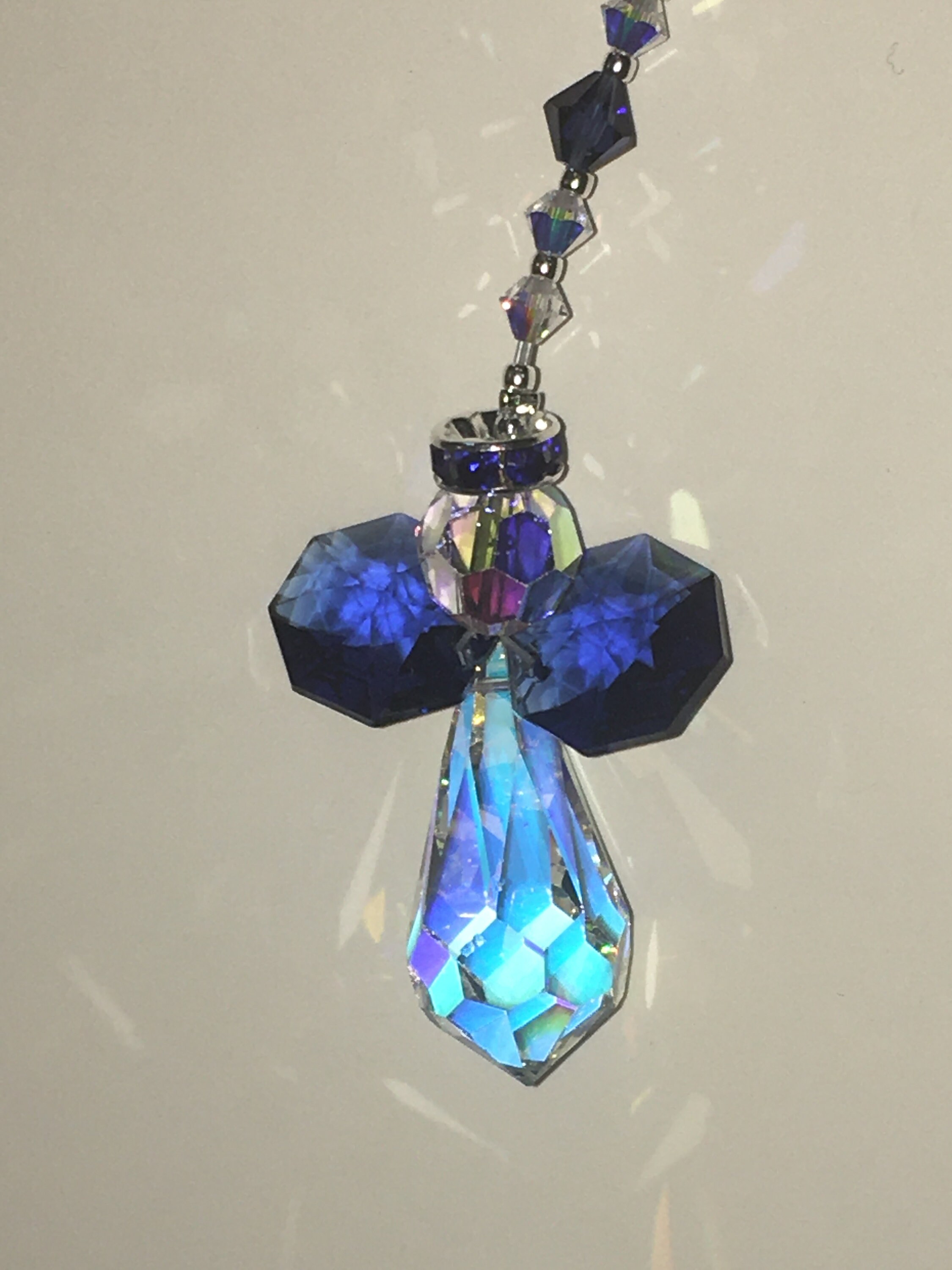 Thin Blue Line Angel 2.0 Guardian Angel, Handmade with Swarovski ...