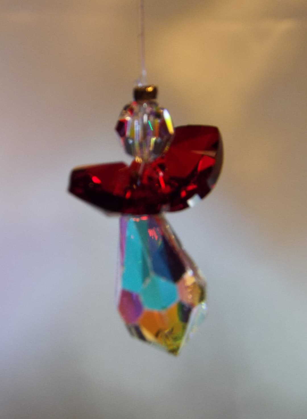 Handmade Swarovski Crystal Christmas Angel ornament siam red - Etsy.de