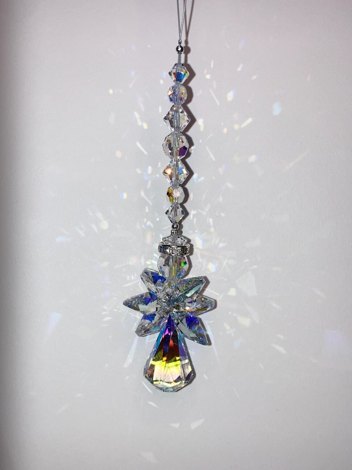 Christmas Angel Ornament Handmade With Swarovski Crystals, in Crystal ...