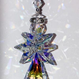 Christmas Angel Ornament Handmade With Swarovski Crystals, in Crystal ...