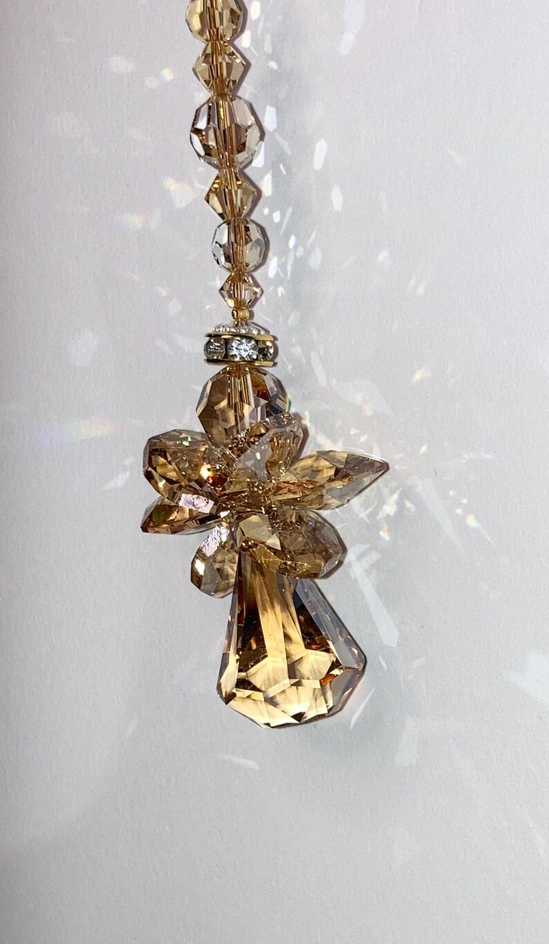 Christmas Angel Ornament Handmade With Swarovski Crystal in Golden ...