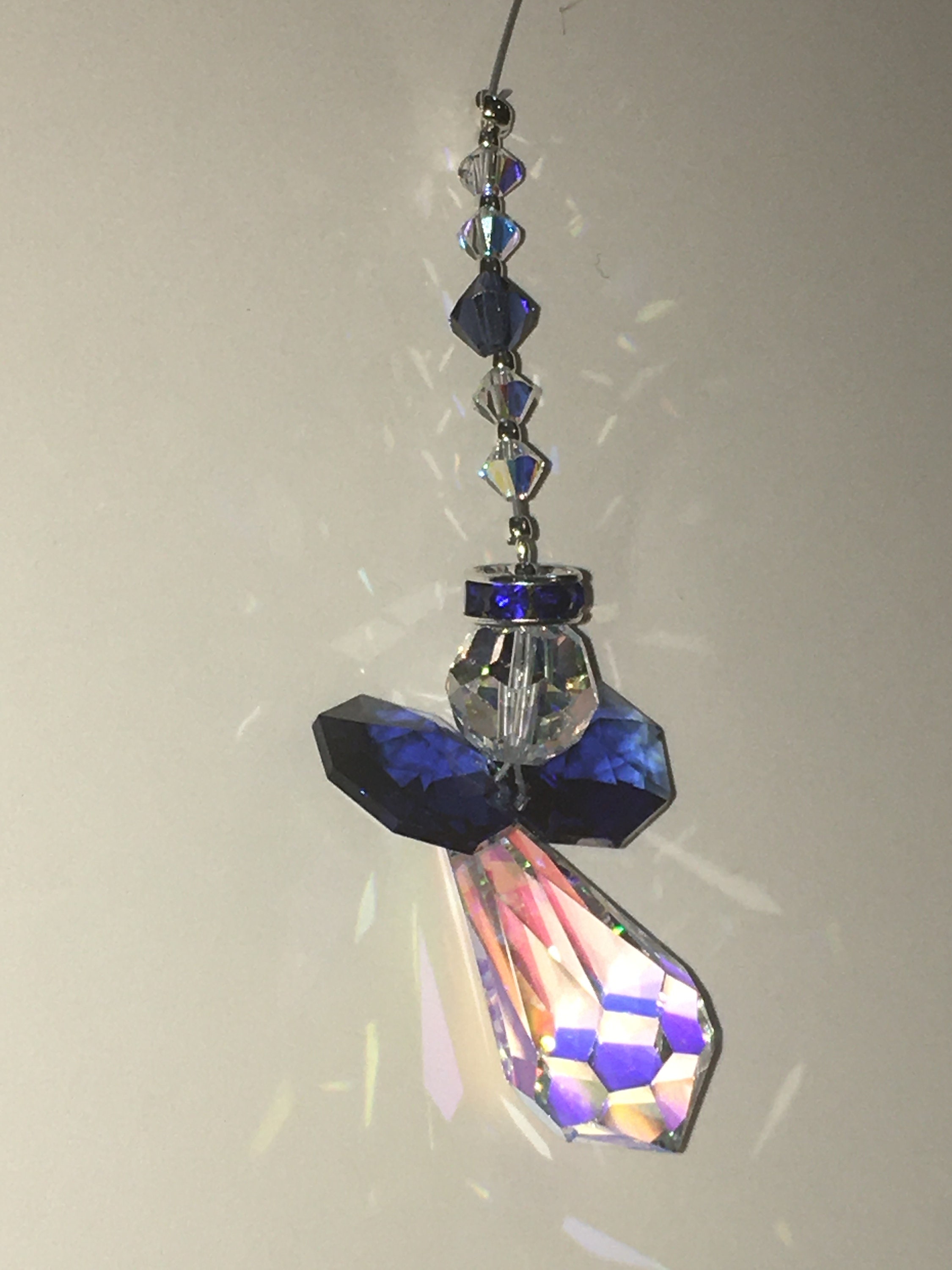 Thin Blue Line Angel 2.0 Guardian Angel, Handmade with Swarovski ...