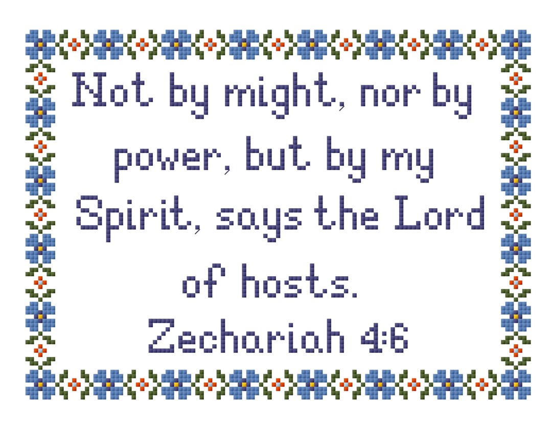 Zechariah 4:6 Cross Stitch Pattern--digital Download--faith Based ...