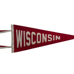 Vintage Inspired Wisconsin Pennant - Etsy