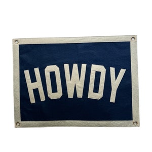 Vintage Inspired Howdy Wall Pennant - Etsy