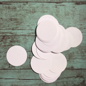 Circle Die Cuts - White Paper - Pack of 50 - Round, Embellishment 1-1/4 ...