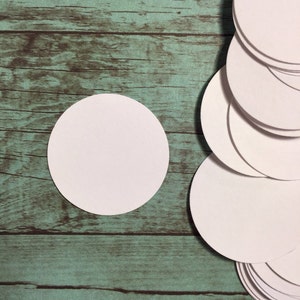 Circle Die Cuts - White Paper - Pack of 50 - Round, Embellishment 1-1/4 ...