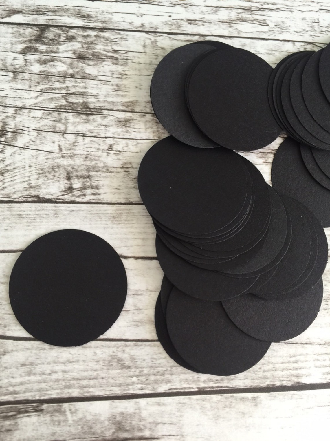Circle Die Cuts - 1-1/4" Round - Pack of 50 - Black Paper ...