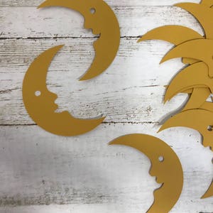 Moon Die Cut - Golden Yellow Cardstock - Pack of 25 - Birthday Parties ...