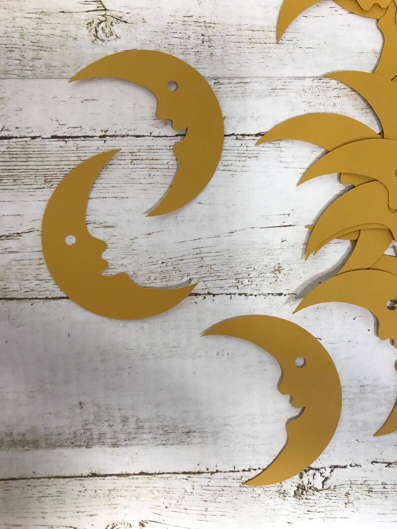 Moon Die Cut - Golden Yellow Cardstock - Pack of 25 - Birthday Parties ...