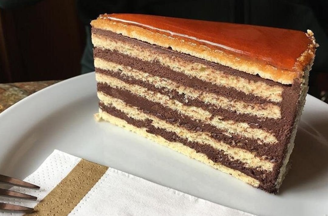 Small Dobos Torta (dobos Torte) Traditional Hungarian Dessert * Hungary ...