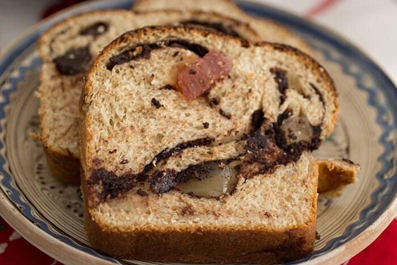 Romanian COZONAC Sweet Bread With Chocolate, Walnut, Raisins, and ...