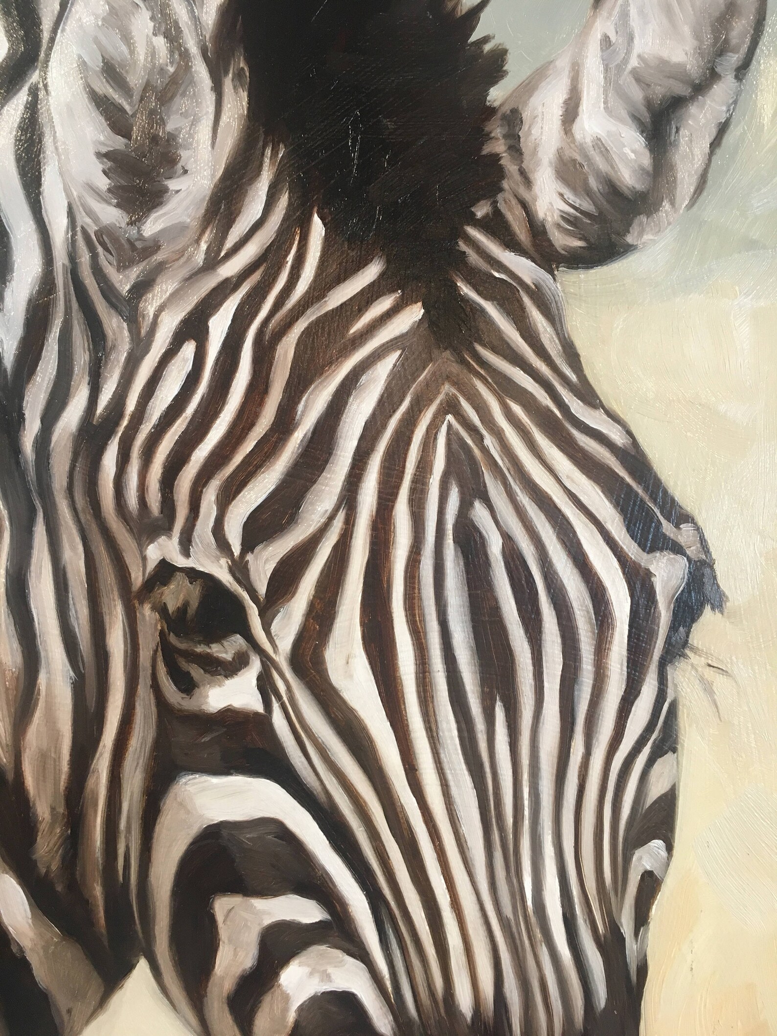 Zebra Portrait Original Art Oil Painting Wall Art on Board - Etsy