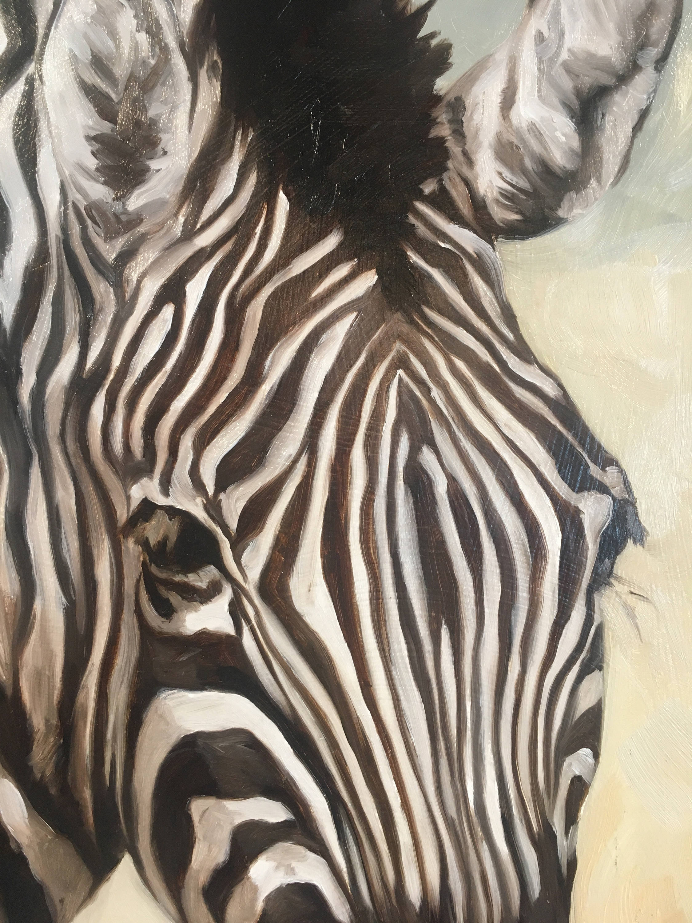 Zebra Portrait Original Art Oil Painting Wall Art on Board - Etsy