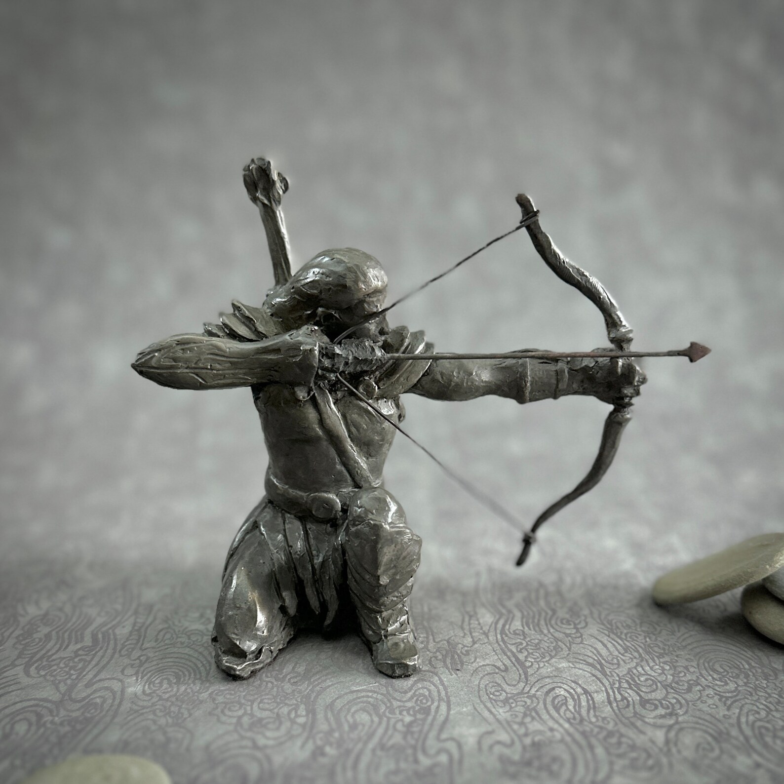 Hand-cast Bronze Archer Sculpture: Fantasy Art Decor by Kindrie Grove ...