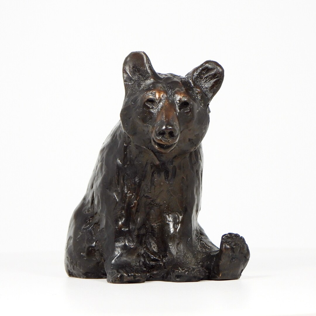 Hand Cast Bronze Black Bear Cub Sculpture: Original Art by Kindrie ...