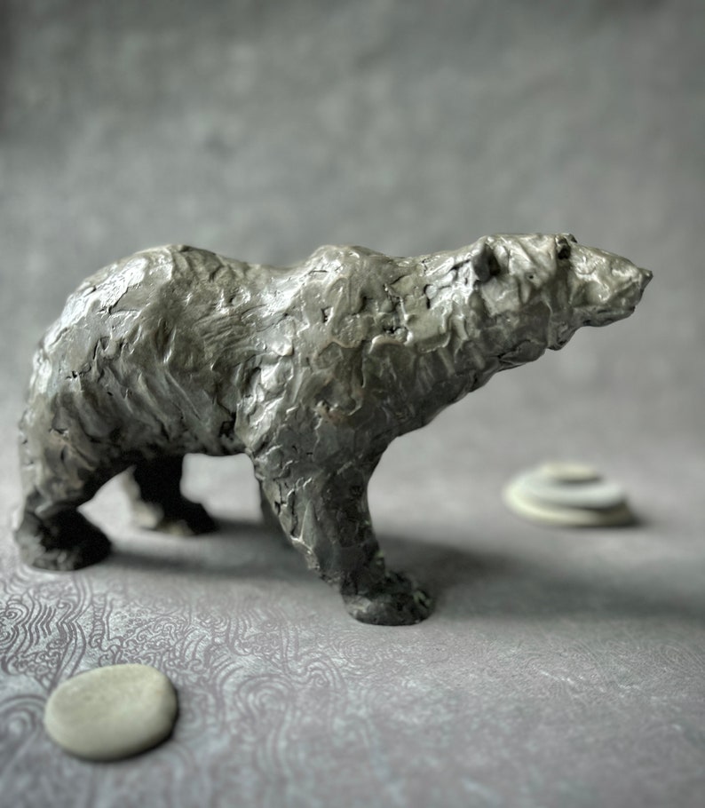Ice Bear, Hand-cast Bronze Polar Bear Sculpture: Original Art by ...