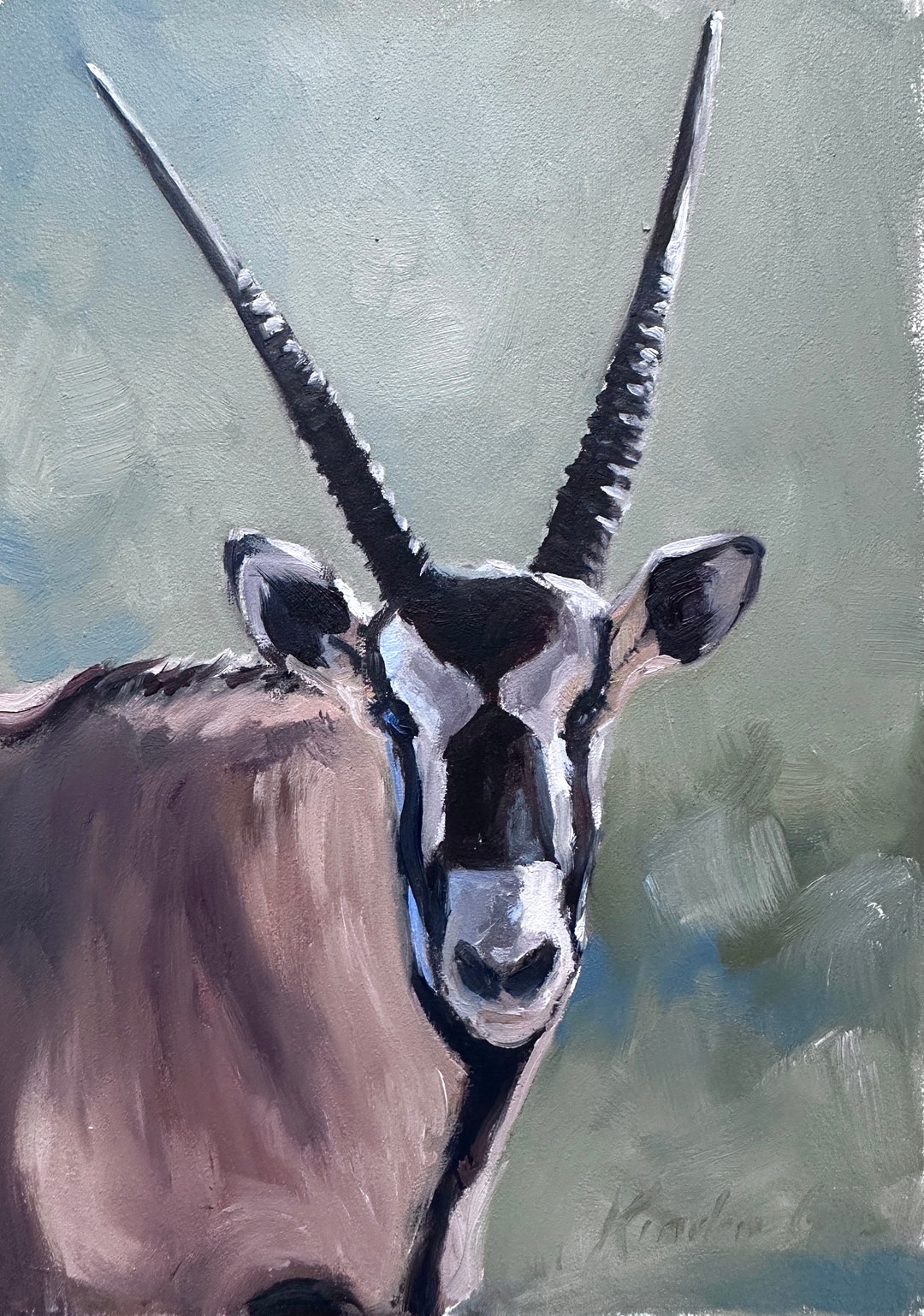 SMALL ANTELOPE PAINTING, Markings of Elegance, Original Art Oil ...