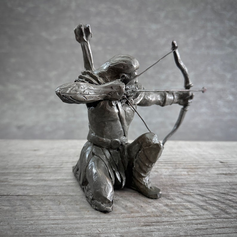 Hand-cast Bronze Archer Sculpture: Fantasy Art Decor by Kindrie Grove ...