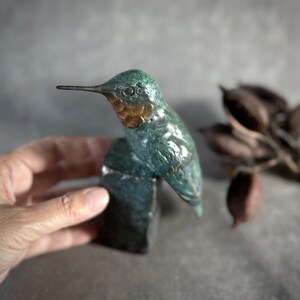 Bronze Ruby-throated Hummingbird Sculpture: "seat for One Ii" Bird ...