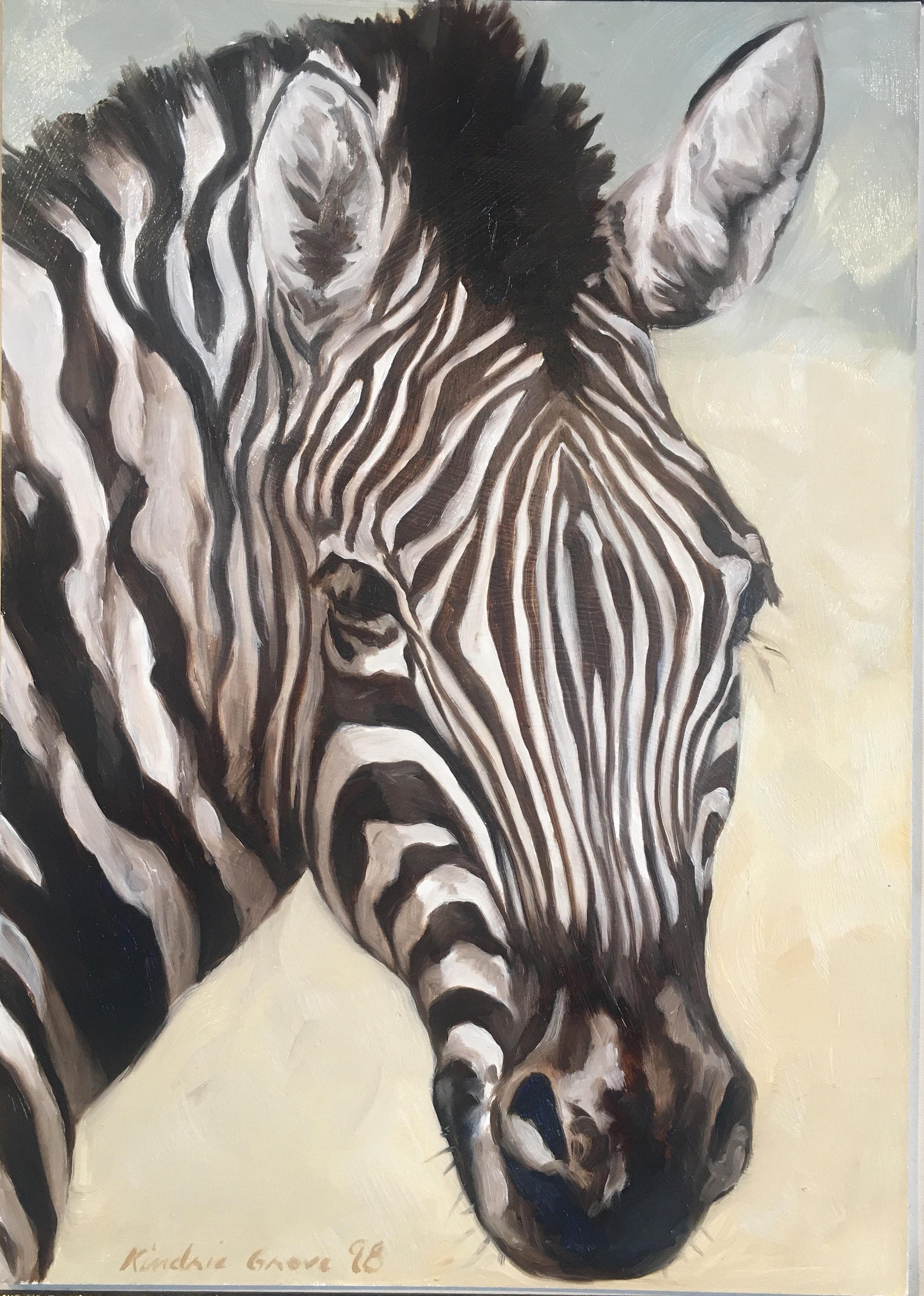 Zebra Portrait Original Art Oil Painting Wall Art on Board - Etsy