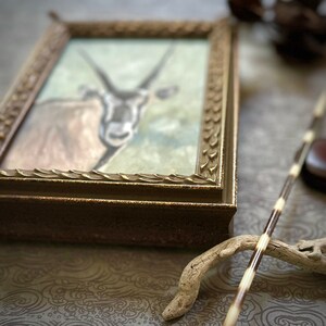 SMALL ANTELOPE PAINTING, Markings of Elegance, Original Art Oil ...