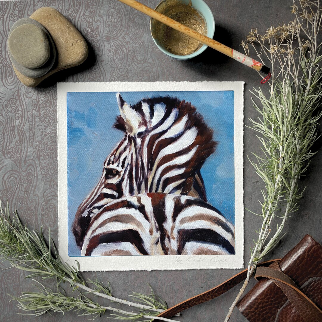 ZEBRA SIGNED PRINT, Zebra Rump, Numbered Limited Edition, Hand-torn ...