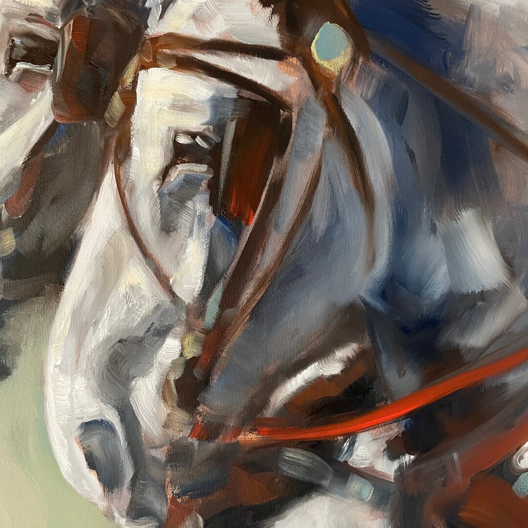 PERCHERON HORSE PAINTING, Full Steam Ahead, Large Original Art, Horse ...