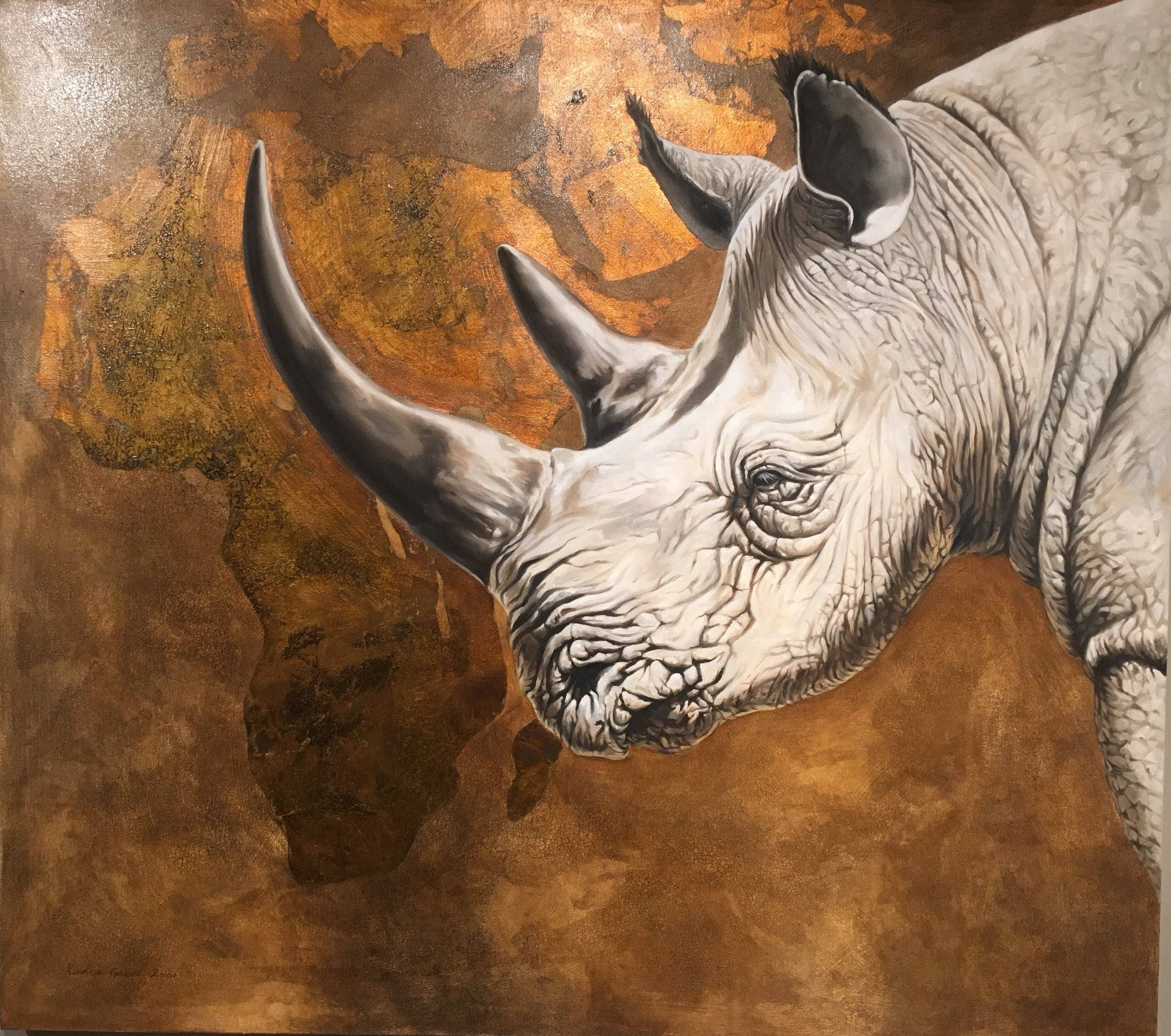 Rhino Head Painting