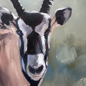 SMALL ANTELOPE PAINTING, Markings of Elegance, Original Art Oil ...