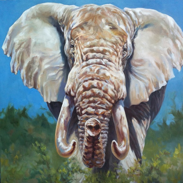 Large Elephant Painting - Etsy