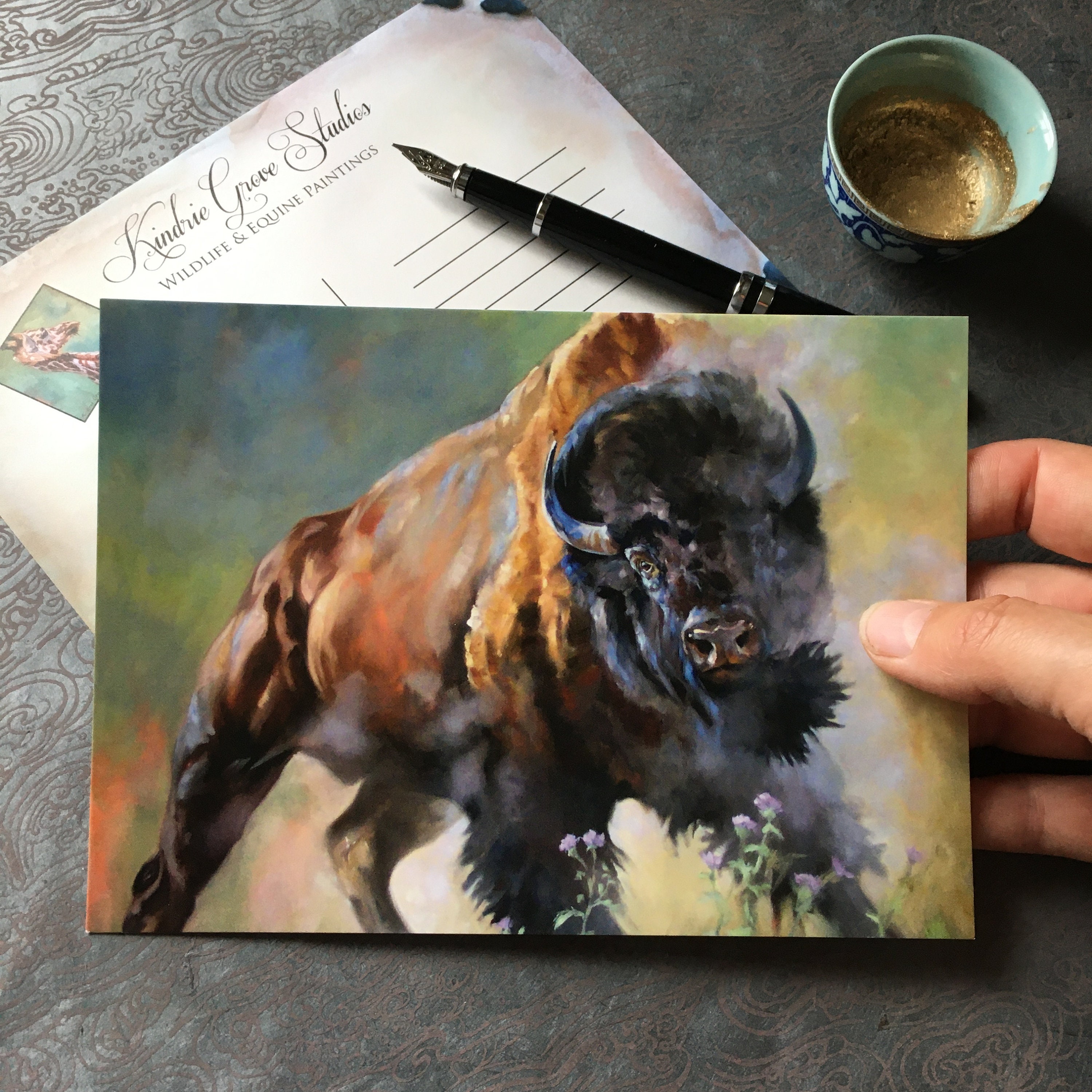 BUFFALO POSTCARD Rising Thunder: Bison Large Art Postcard - Etsy