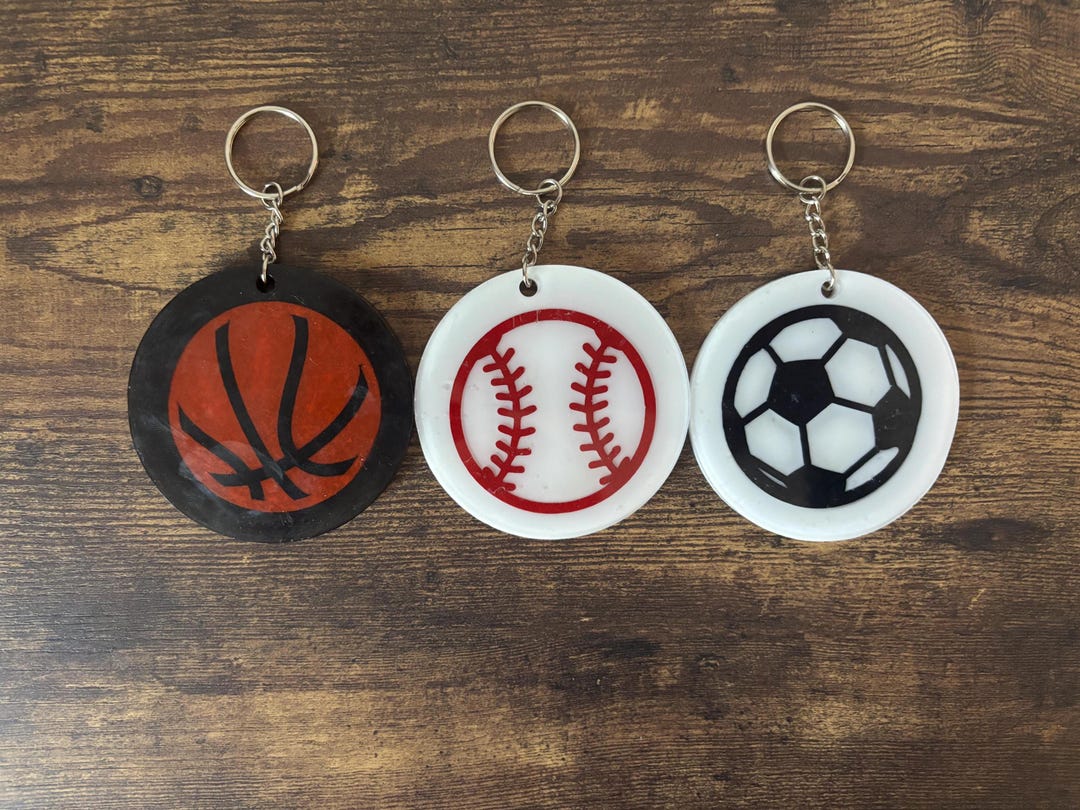 SPORT KEYCHAINS // Handmade // 3 in Diameter // Sports // Basketball ...