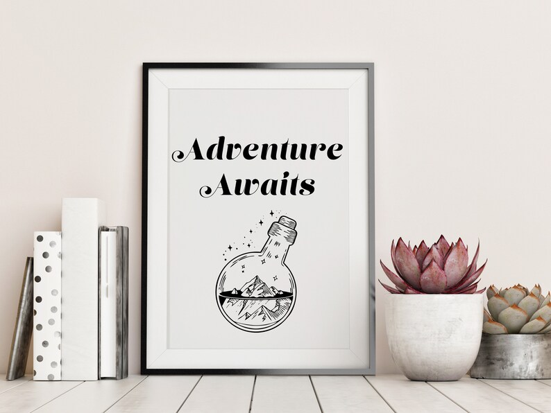 Adventure Awaits, Printable Wall Art Poster, Outdoor Sayings, Digital ...