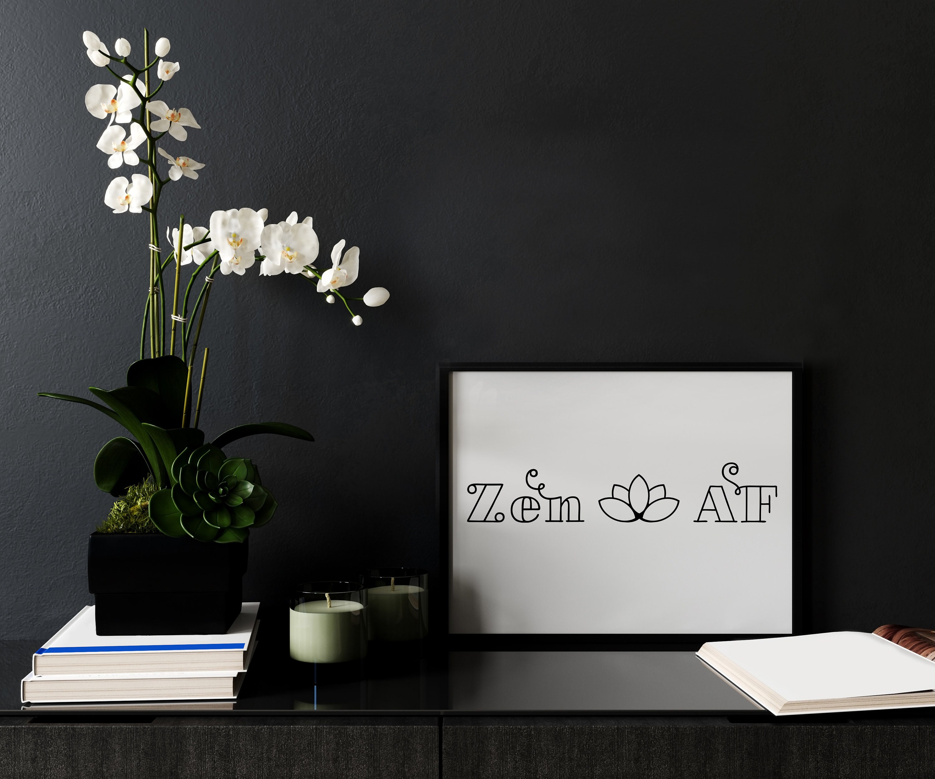 Zen AF Printable Art Inspiration and Meditation Yoga Wall - Etsy