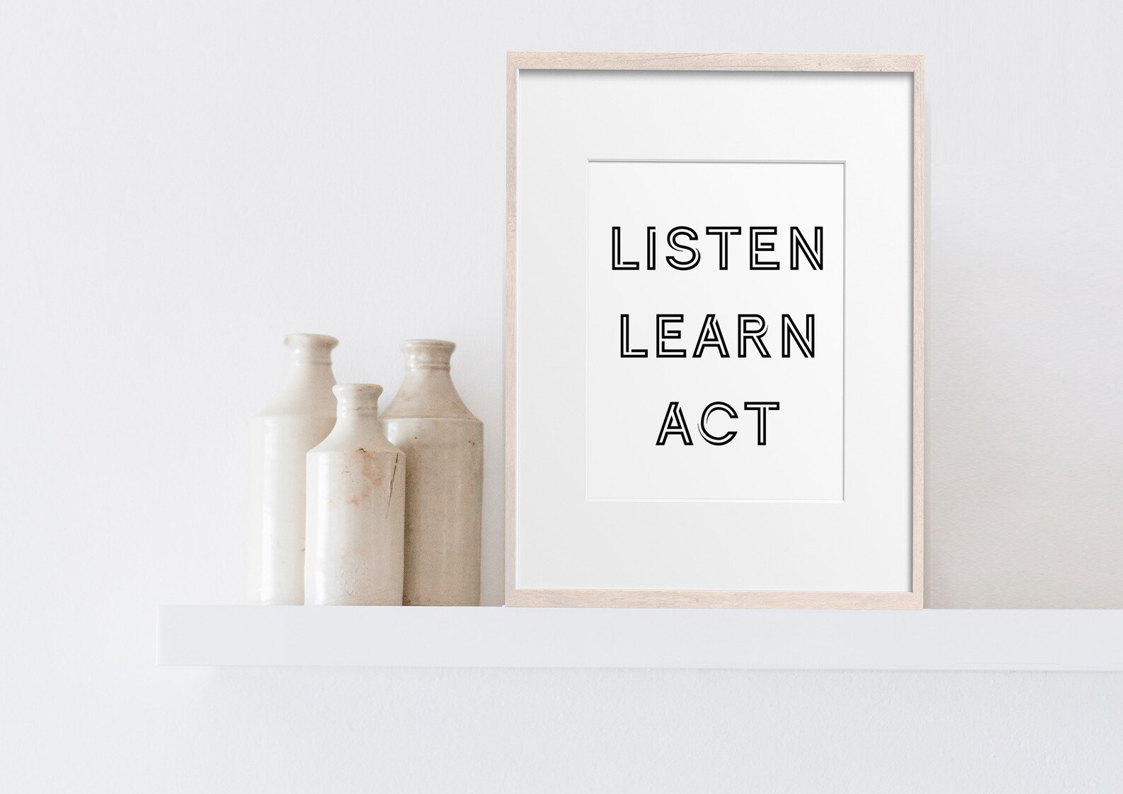 Listen Learn Act Printable Poster, Black Lives Matter Wall Art, Digital ...
