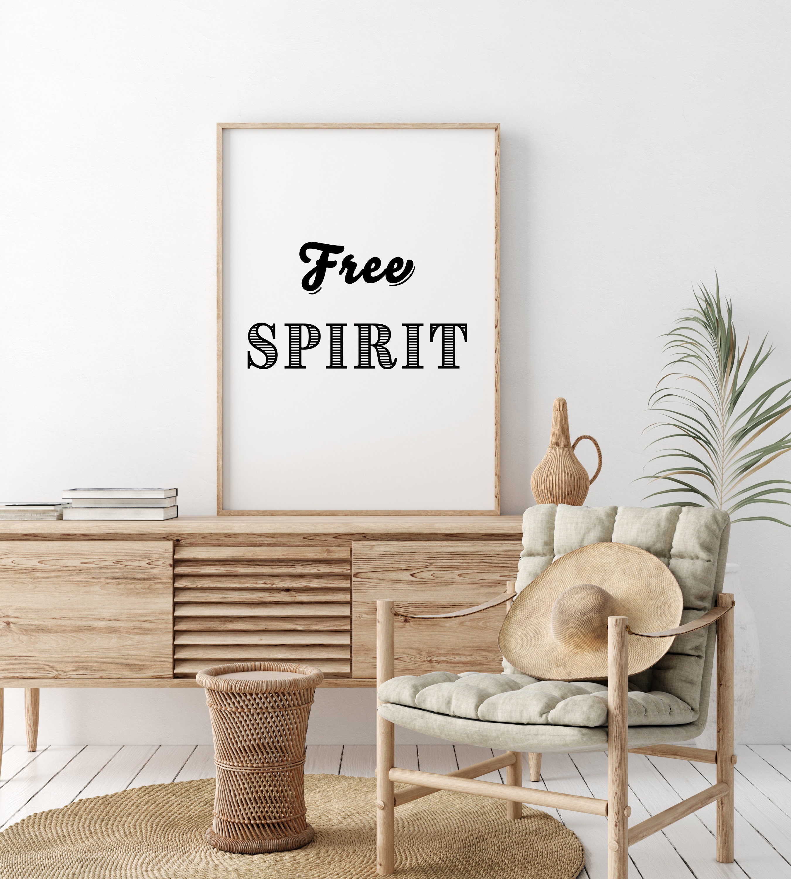 Free Spirit Printable Wall Art, Boho Yoga Saying, Digital INSTANT ...