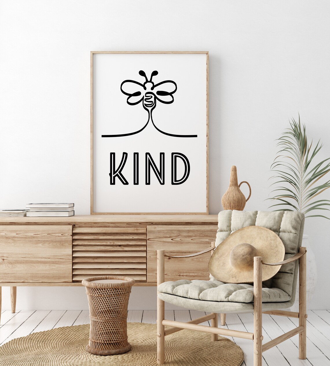 Bee Kind Printable Nature Wall Art, Typography, Digital INSTANT ...