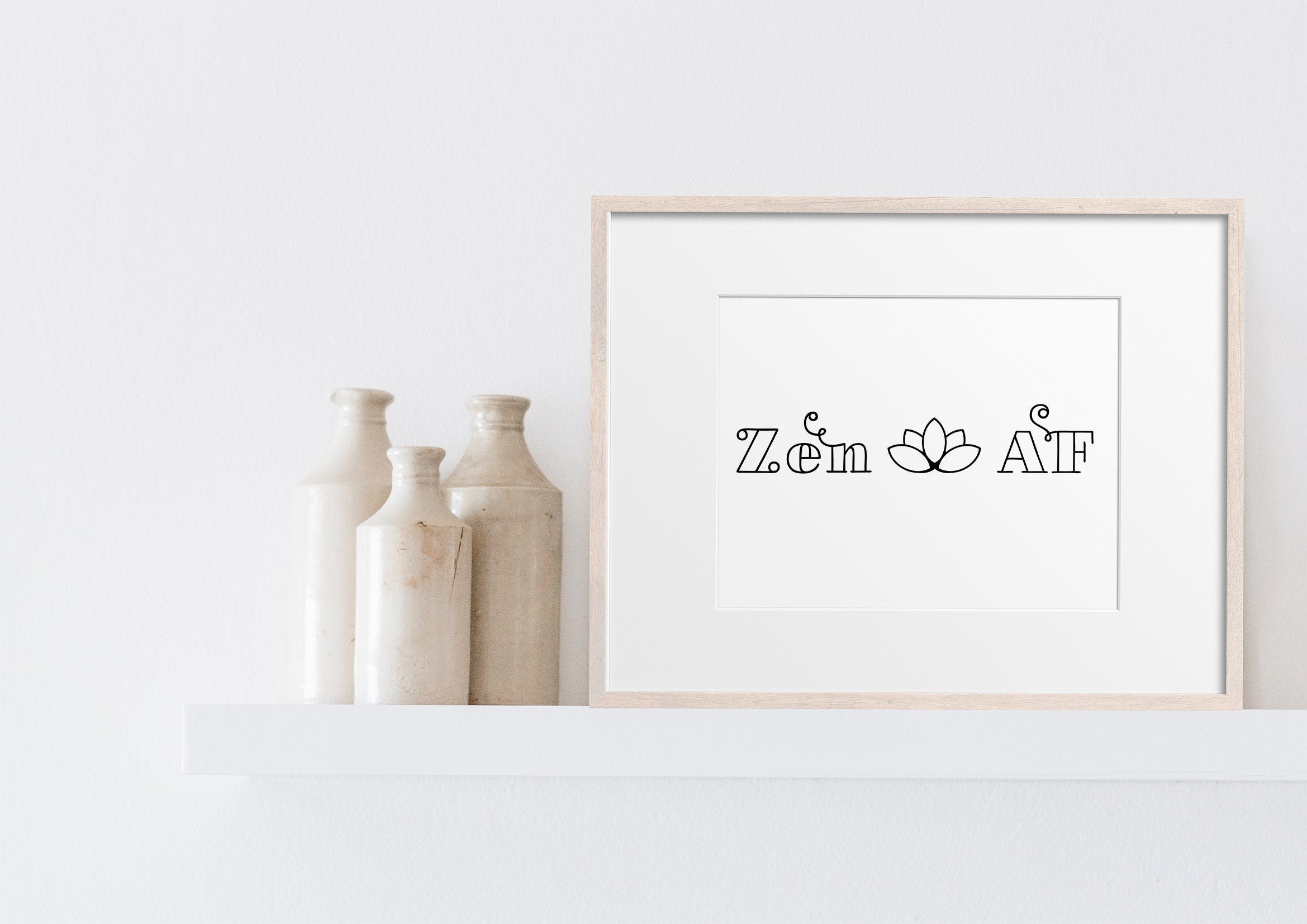 Zen AF Printable Art Inspiration and Meditation Yoga Wall - Etsy