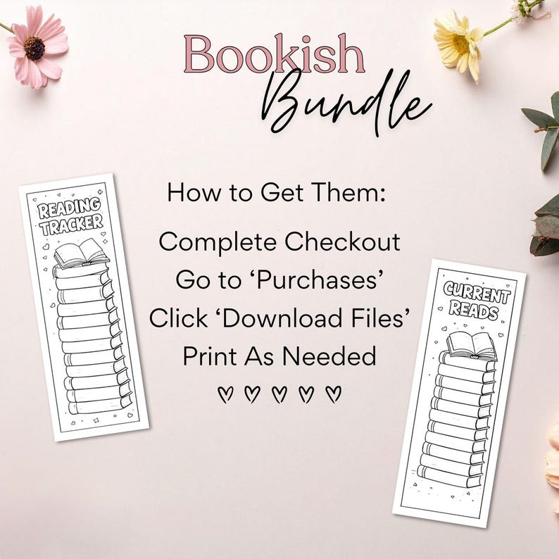 Coloring Bookmarks Printable Bundle PDF Set 20 Book Stack Reading ...